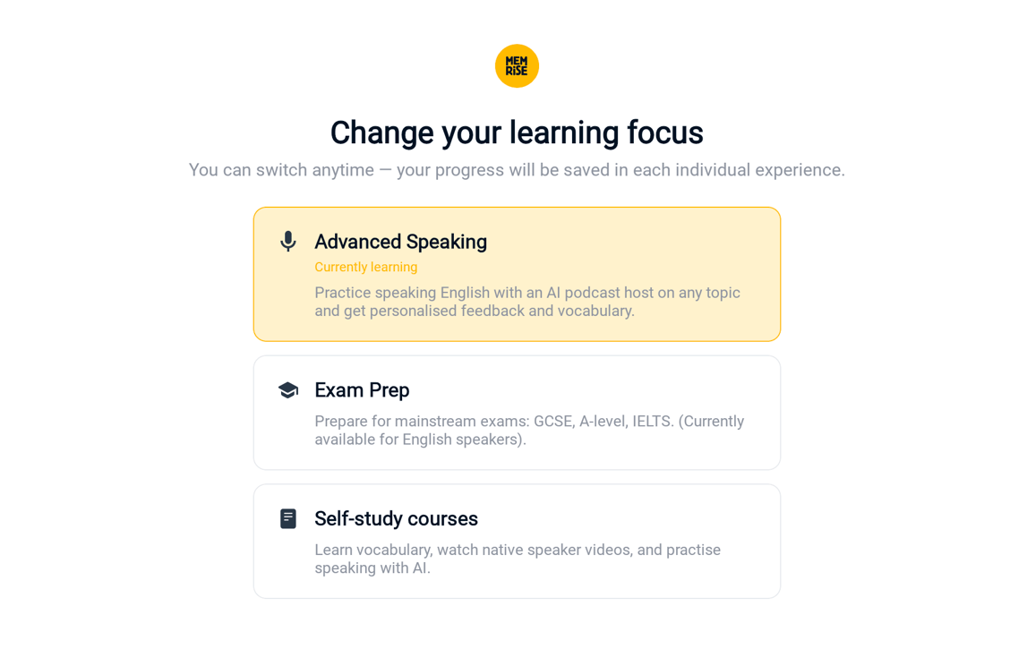 Changes to the Memrise app